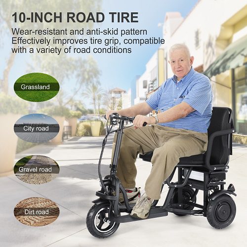 TopMate ES10 3 Wheel Electric Scooter Lightweight Folding Powered Mobility Scooter for Adult ...